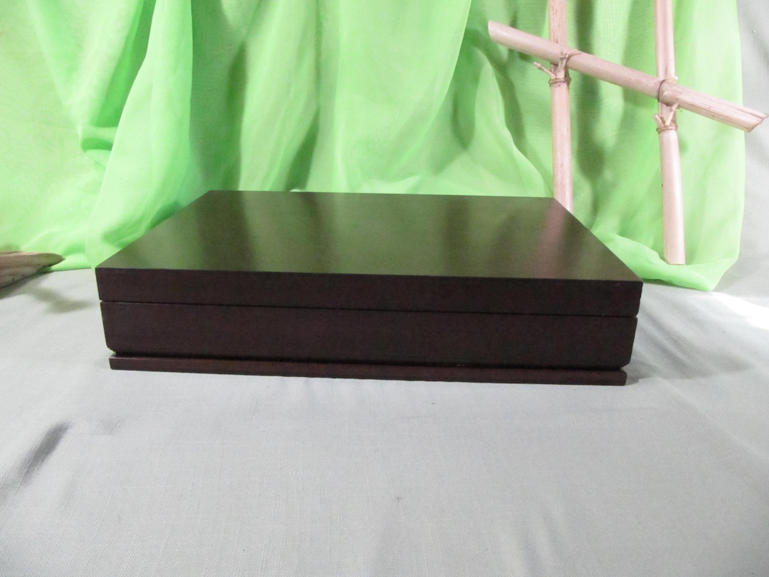 Antique Jewelry Box, Solid Wood Jewelry Chest, Flatware Storage Box ...