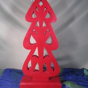 21 INCH CELTIC DESIGN Wood Sculpture, Red Wood One of a Kind Tree Like ...