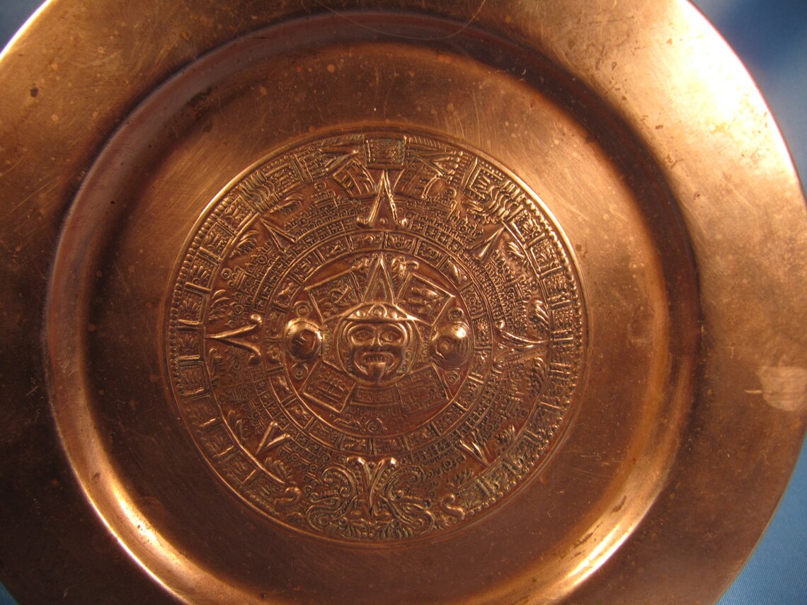 MAYAN CALENDAR SYMBOL Copper Plate With Image of Mayan - Etsy