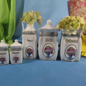 MEPOCO LUSTERWARE KITCHEN Canister Set, Made in Germany Lusterware 5 ...