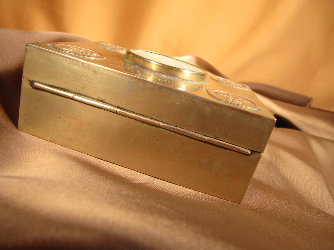 BRASS and JADE CHINESE Box Antique Good Luck Chinese Box - Etsy