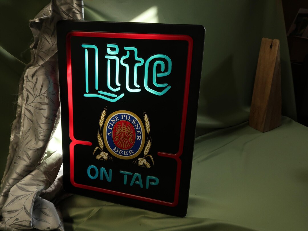 MILLER LITE BAR Sign,pilsner Bar Sign, Beer Man Cave Bar Sign, Bar Sign ...