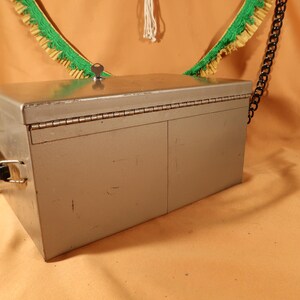 ANTIQUE METAL LOCK Box With Working Rockaway Metal Products Company and ...
