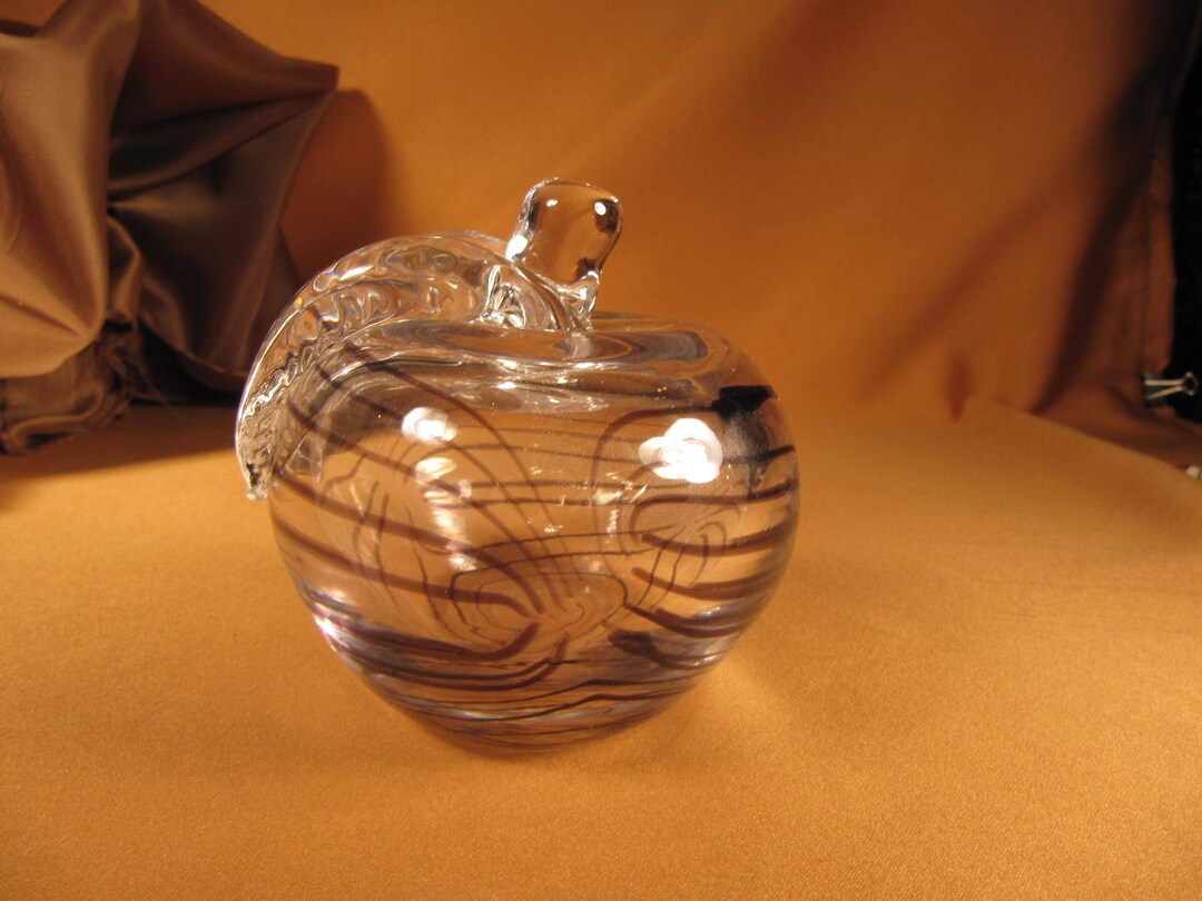CRYSTAL CRAFT CRYSTAL Apple, Art Paperweight Design Art Glass, Lead ...
