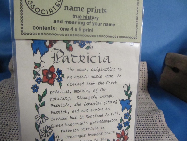 PATRICIA CALIGRAPHY NAME Print, History of the Name Patricia,new Old ...