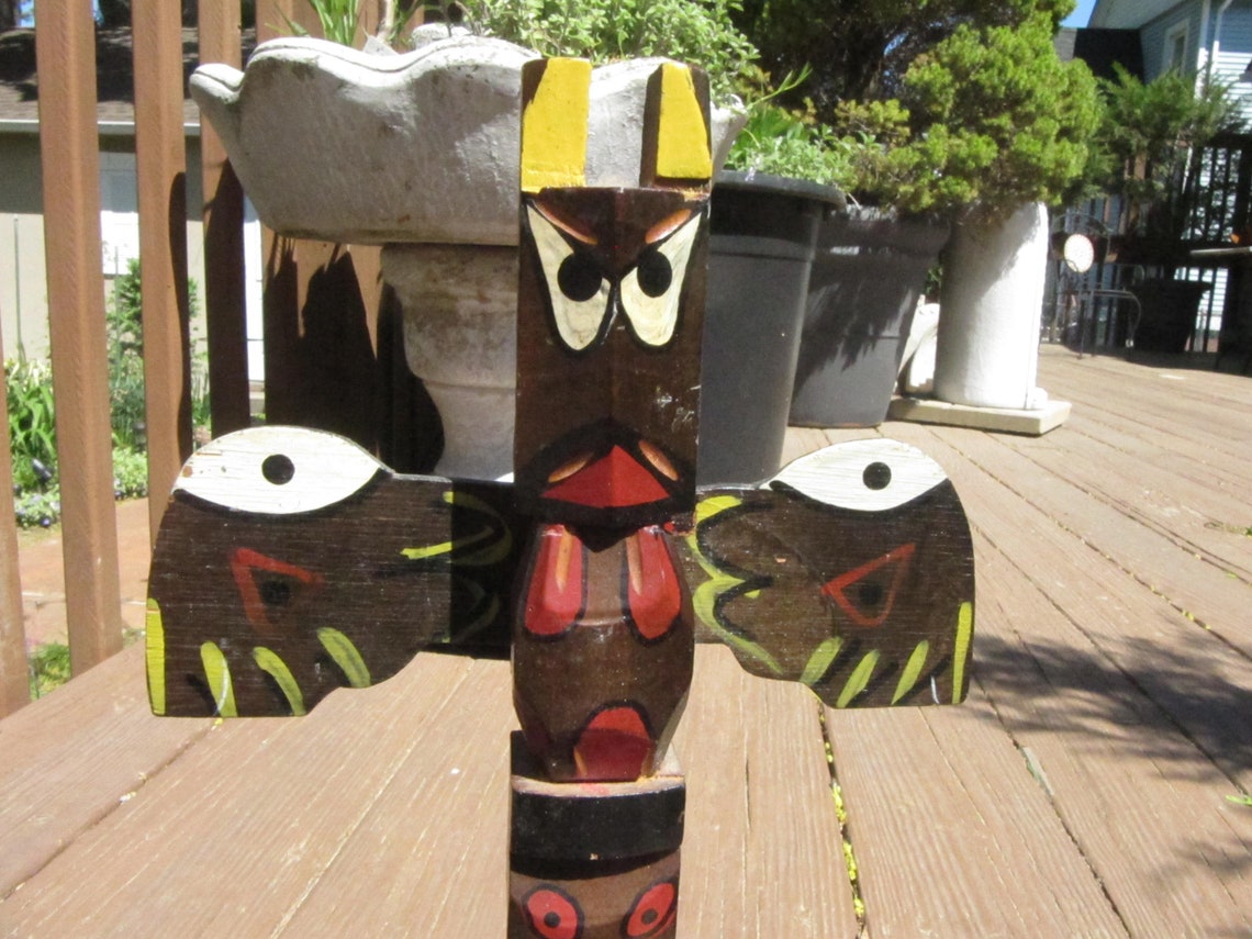 Miniature Kachina Doll, Mini Totem Pole, Vintage Kachina Pole Totem ...