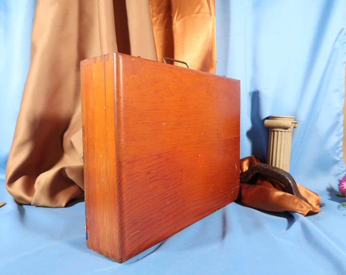 ANTIQUE WOOD ARTIST Case,vintage Portable Artist Carrying Case for Oil ...