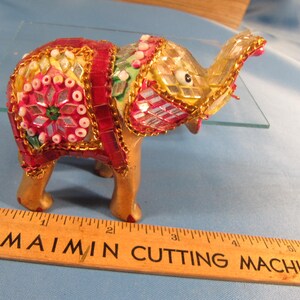 MINIATURE ELEPHANT, Mirrored and Decorated Elephant From India ...