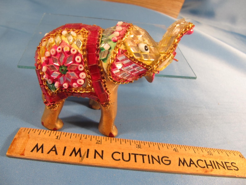 MINIATURE ELEPHANT, Mirrored and Decorated Elephant From India ...