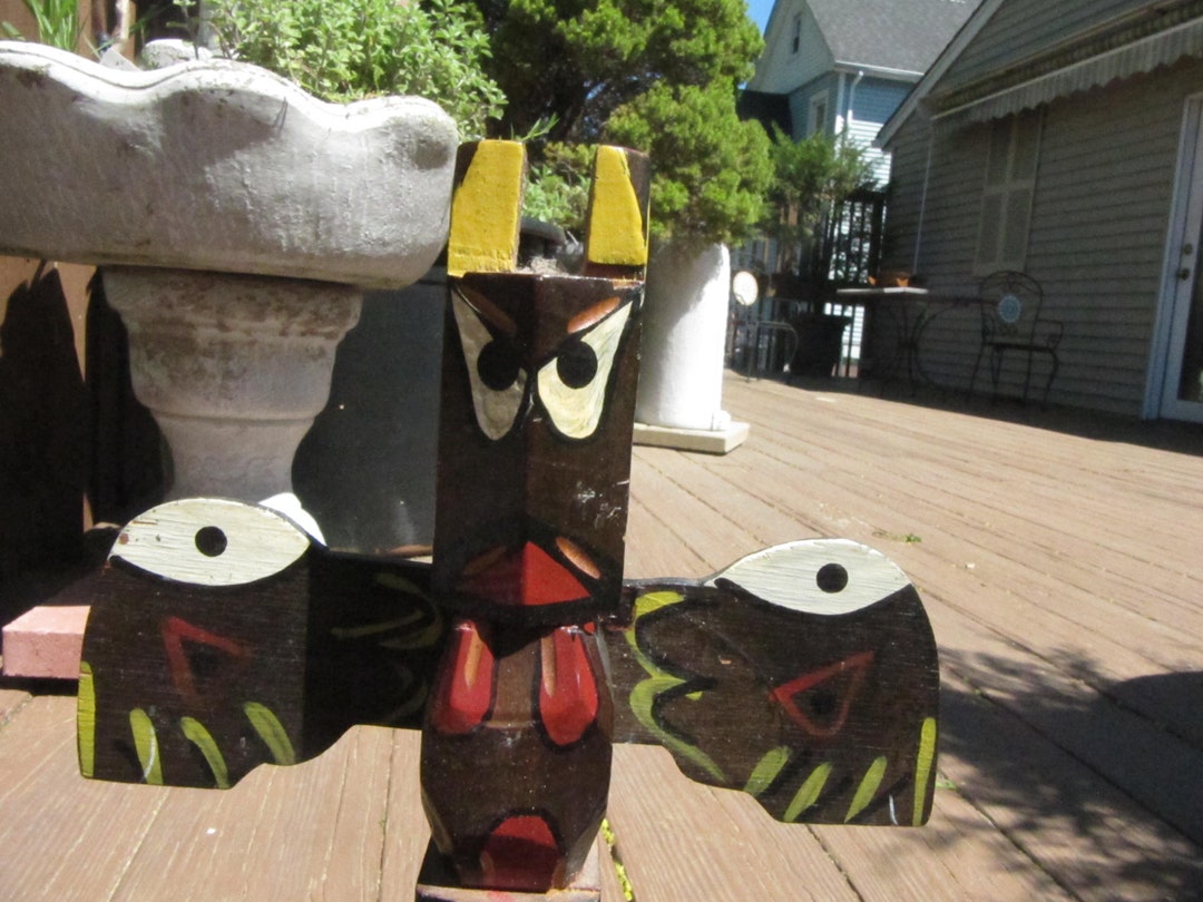 Miniature Kachina Doll, Mini Totem Pole, Vintage Kachina Pole Totem ...