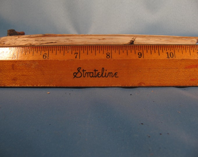 ANTIQUE WOODEN RULER, 15 Inch Soild Wood Strateline Wood Ruler, Thick ...