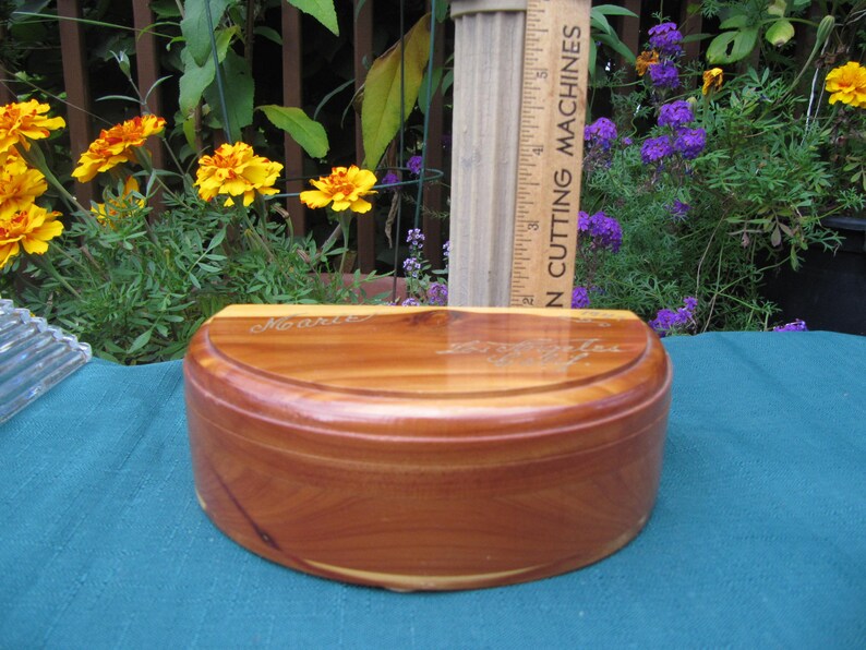 CEDAR BOX MARIE 1947 Los Angeles California Antique Cedar Storage Box ...