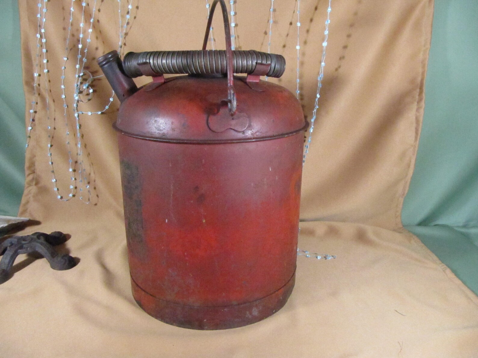 Vintage Gas Can, Garage Decor, Gasoline Metal Can, Man Cave Decor ...