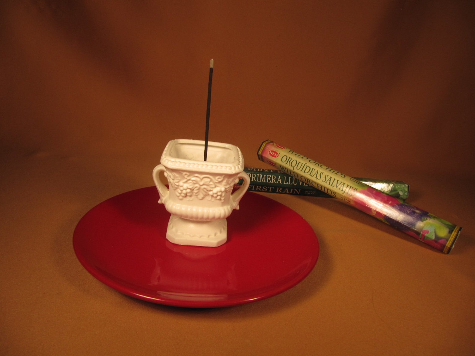 INCENSE HOLDER Made From Repurposed Vintage Ceramic Romaesque Planter ...