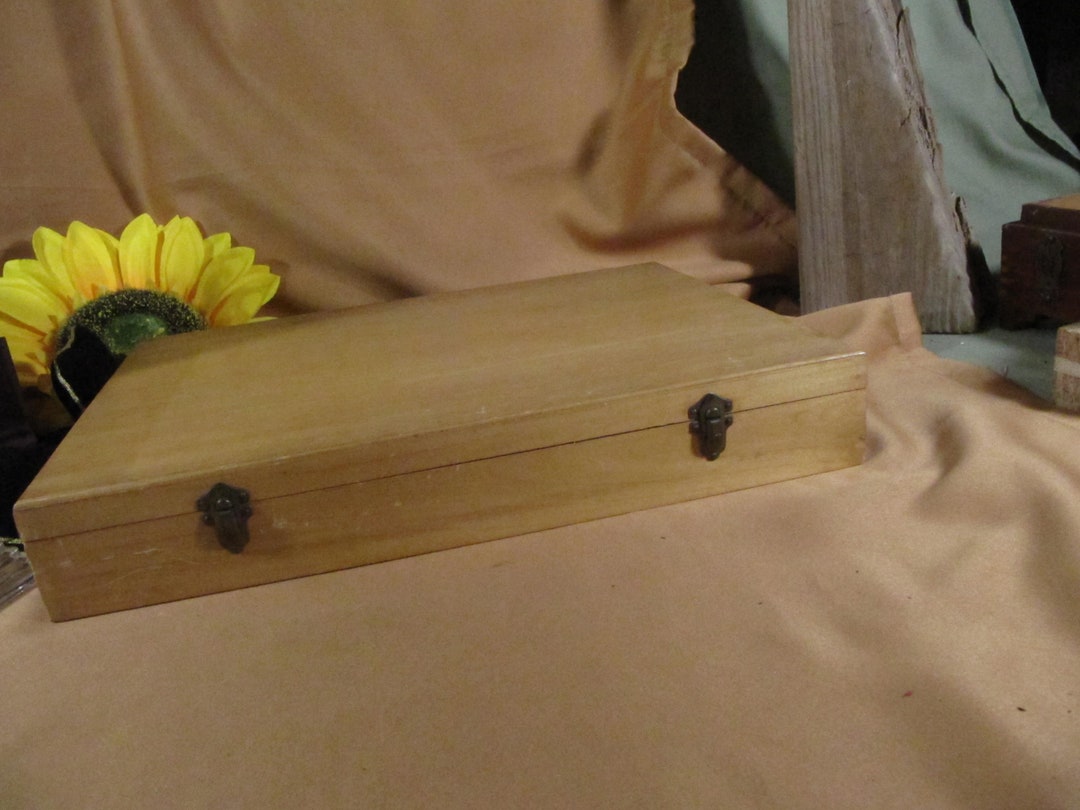 ANTIQUE WOOD Box,rectangle Antique Wood Box With Lid, Rustic Old Wood ...