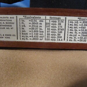 KEUFFEL and ESSER SLIDE Rule Wooden Ruler, Antique Ruler, Solid Wood ...
