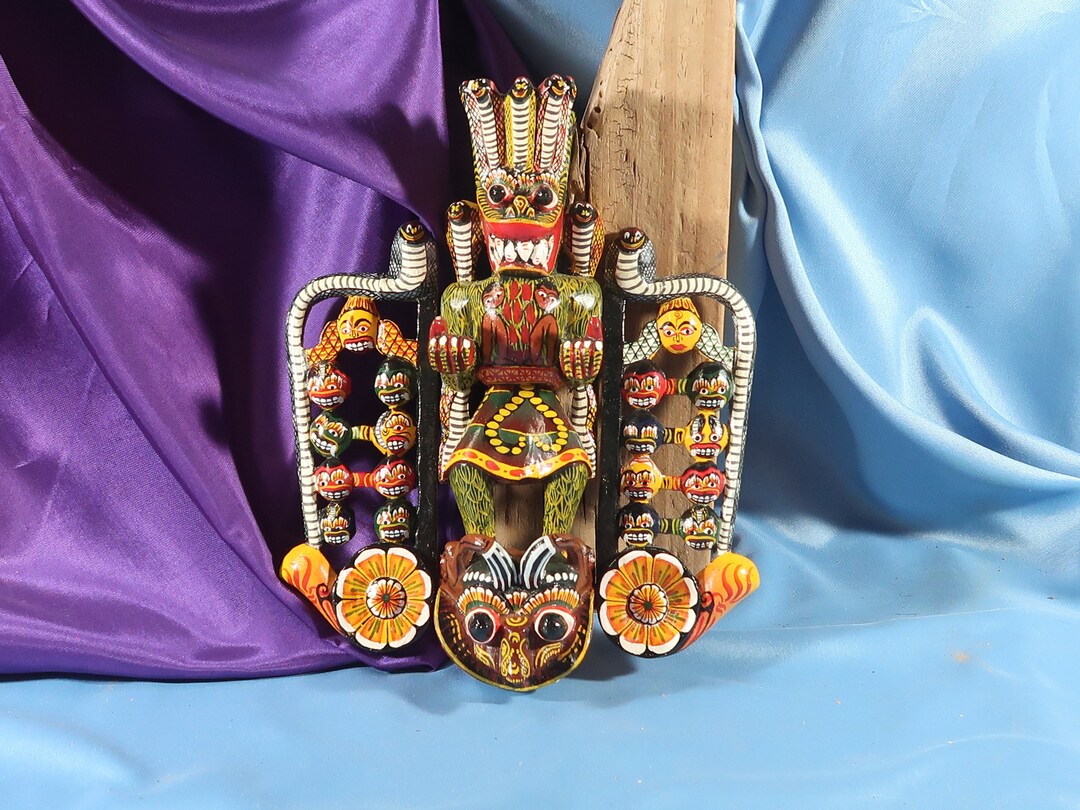 CARVED HINDU GOD, All Wood Carved Dragon Hindu God, 10 Inch Tall Hindu ...