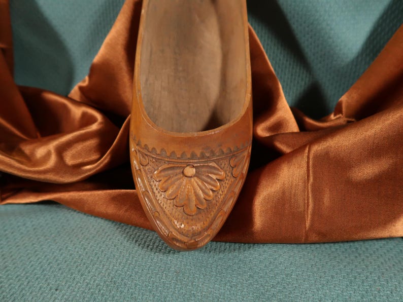Vintage Carved Asturian, Cantabrian Albarcas or Madreña - Spanish ...