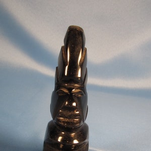OBSIDIAN STATUE of AZTEC Figure, Obsidian Statue, Mexican Carved ...