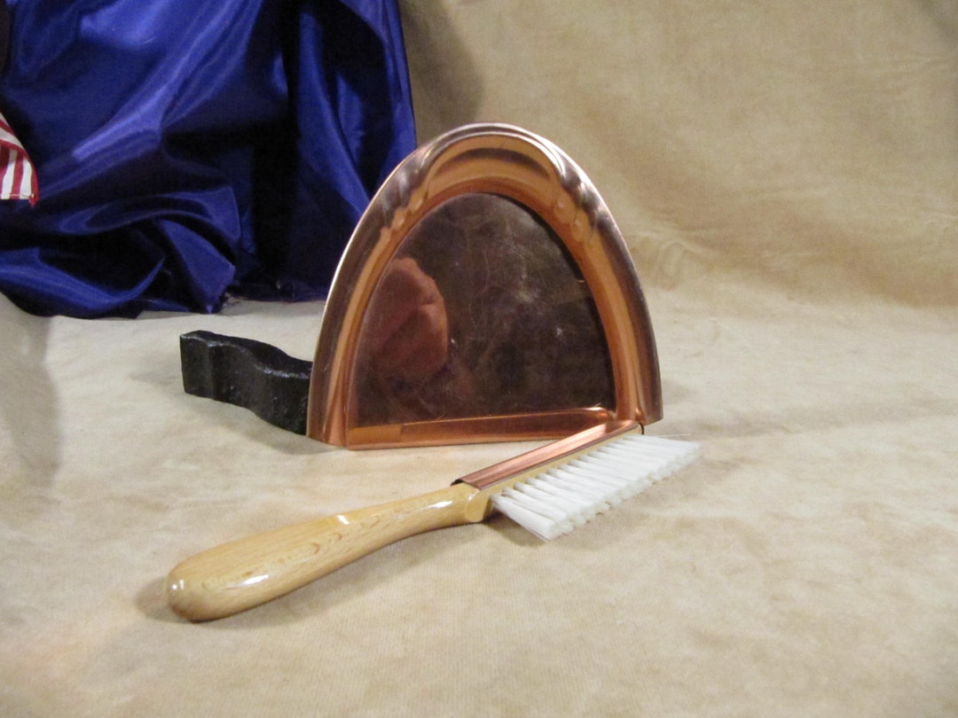 German Tray and Sweeper, Copper Silent Butler, Table Sweeper With Brush ...