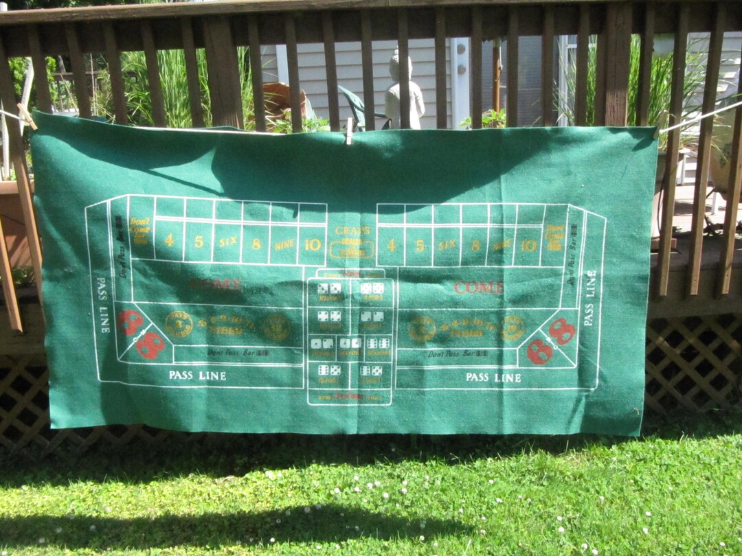 Gaming Tablecloth, Vintage Black Jack Tablecloth, Old Felt Gaming Table ...