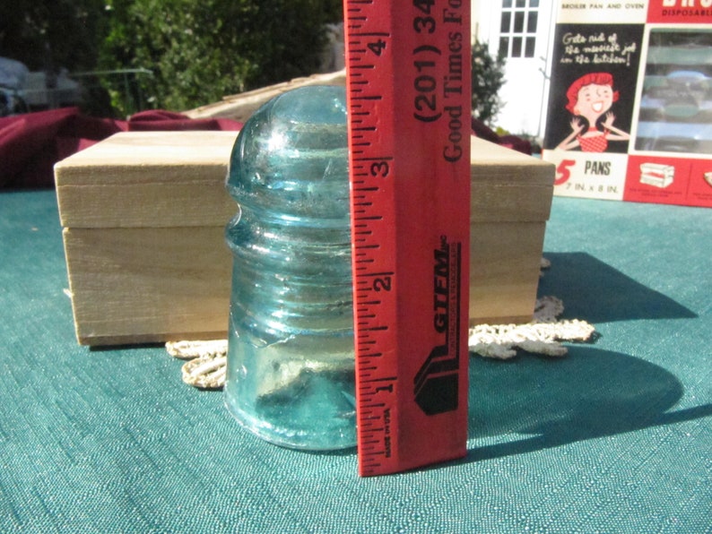 STAR EMBOSSED INSULATOR, Antique Glass Insulators,aqua Blue Number ...