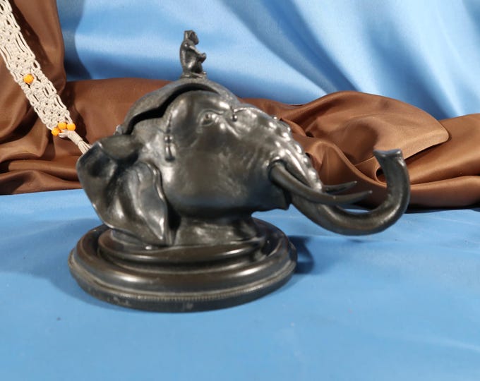 ELEPHANT HEAD INKWELL by W Wingate and Johnston Ltd Numbered 6908 ...