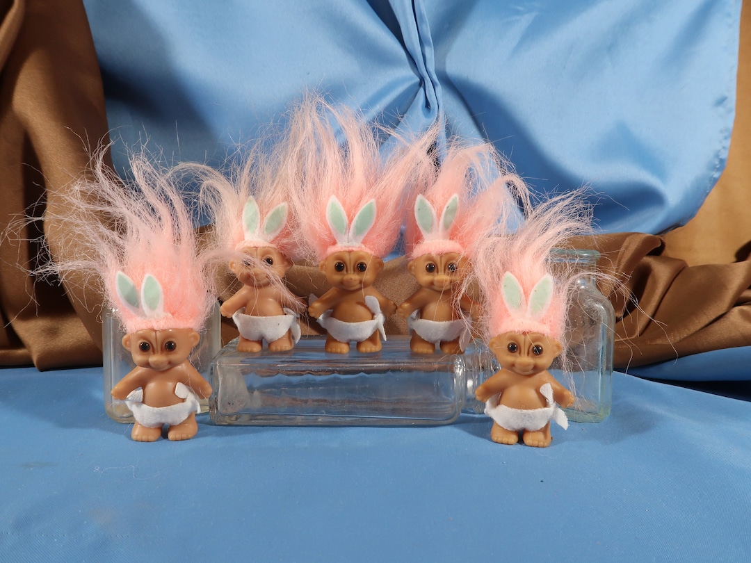 EASTER TROLL Doll,authentic Russ Troll With Pink Hair 3 Inches Tall ...
