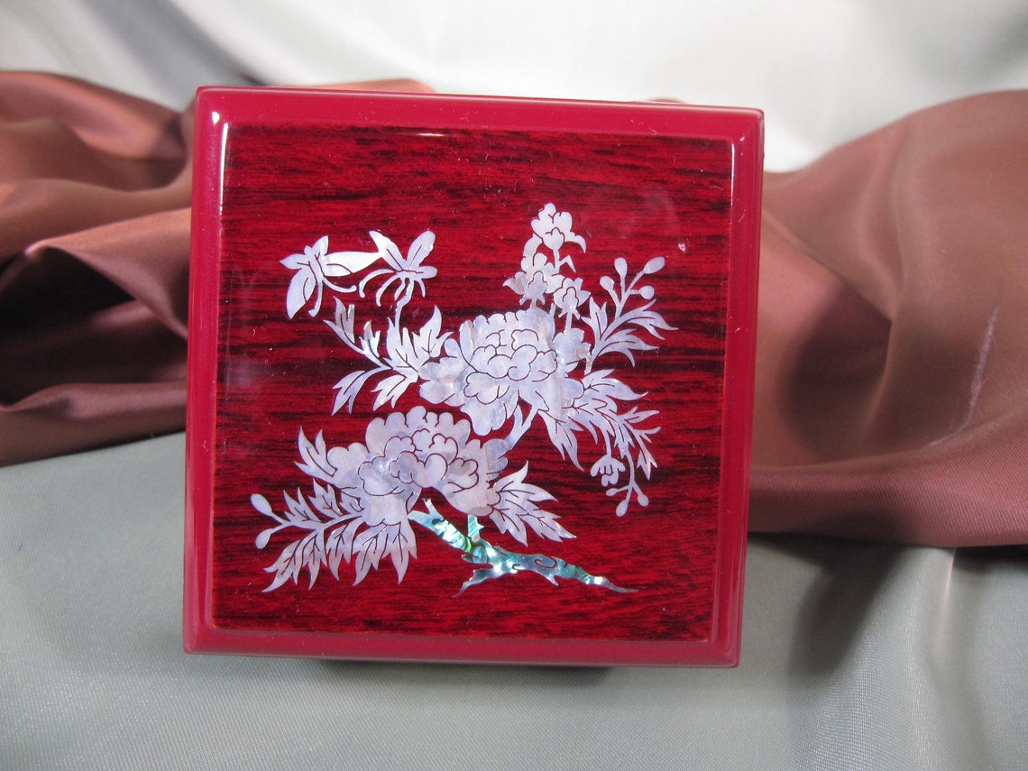 DECORATIVE LACQUERED BOX, Abalone Mirrored Storage Box,box of Wood With ...
