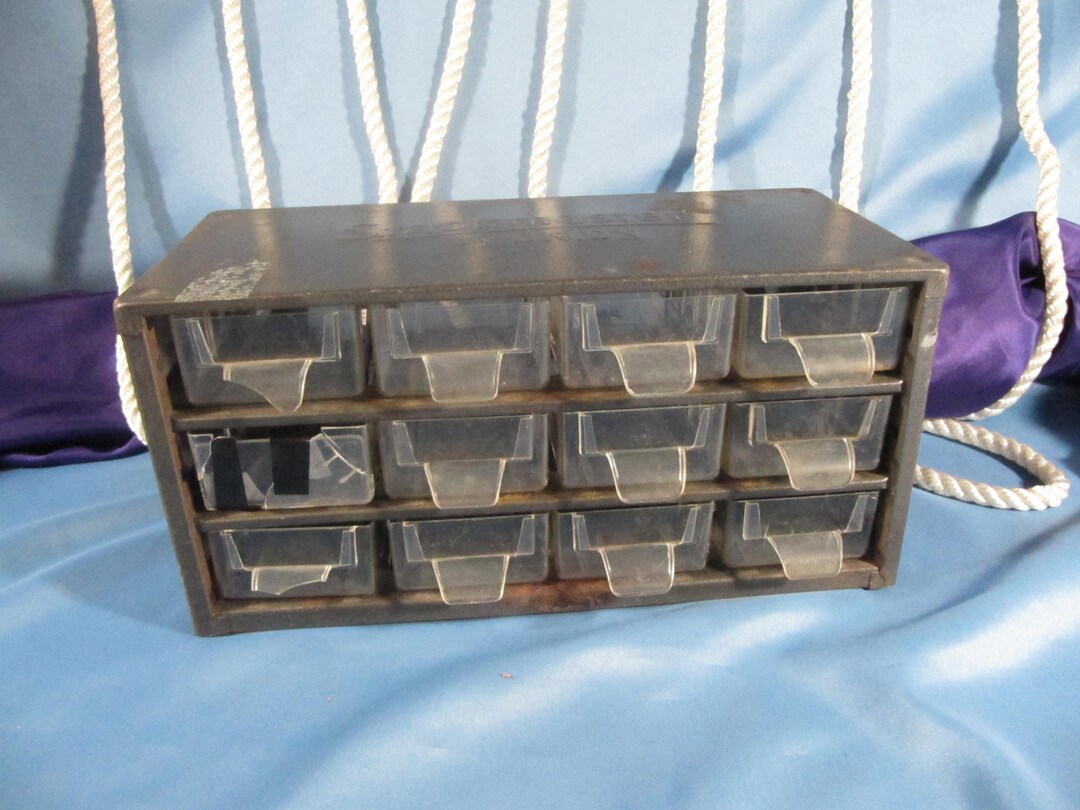 STACKMASTER Vintage Parts Cabinet, Plastic Specimen Cabinet Drawers ...