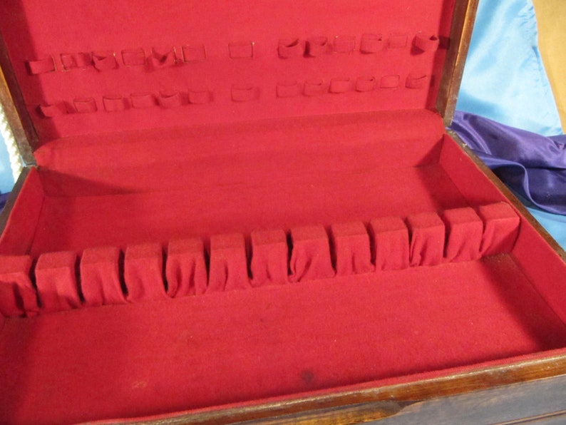 Antique Silverware Box Solid Wood Silverware Chest Flatware - Etsy