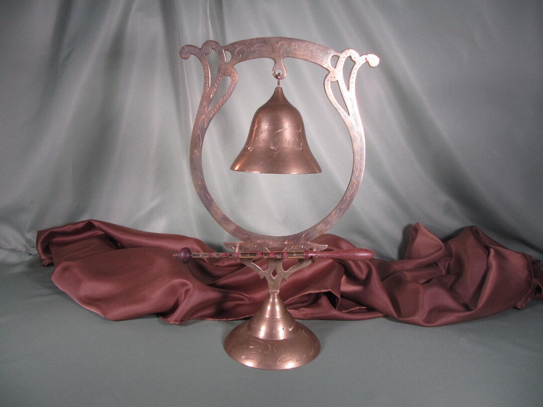 ANTIQUE HOTEL RECEPTION Bell,large Brass Bell on Stand Made in India ...