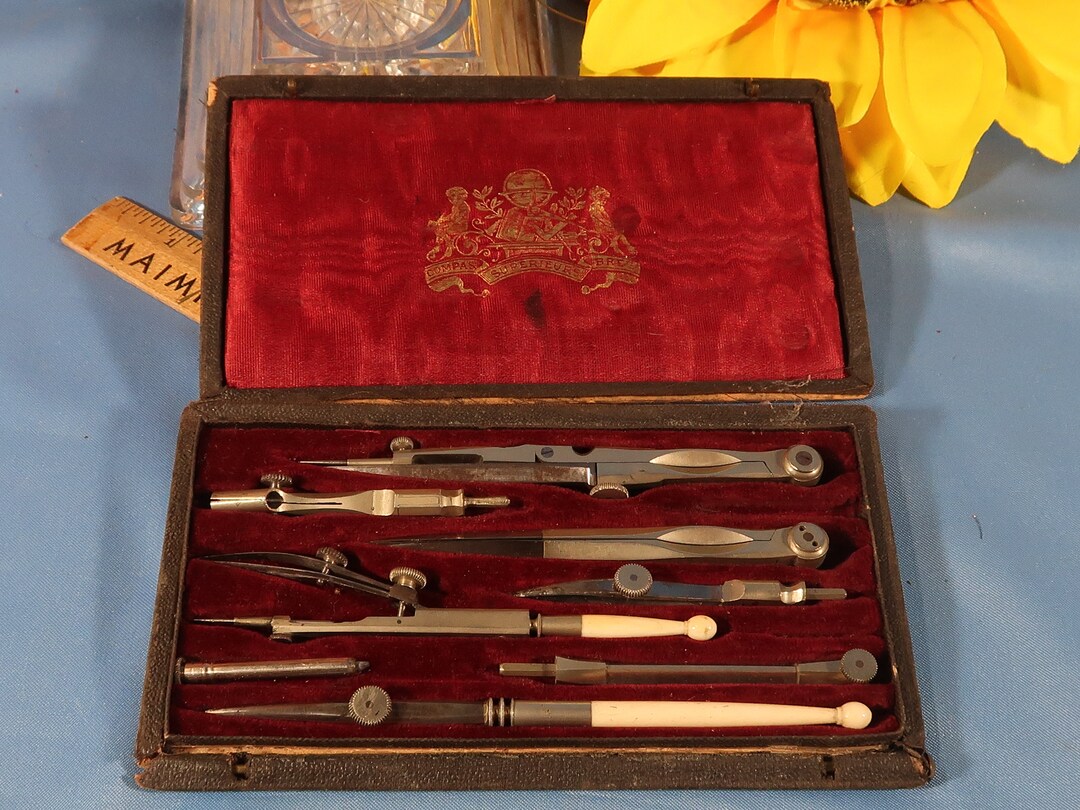Antique US 1900's Compas Superieurs Brevetes S.G.D.G. Drafting Drawing ...
