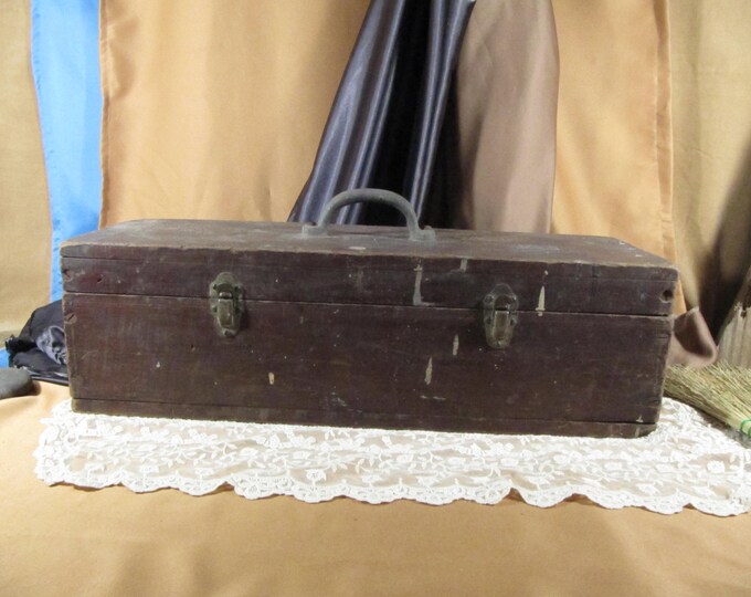 Vintage Tool Box, Wooden Painters Box, Primitive Wood Chest, Antique ...