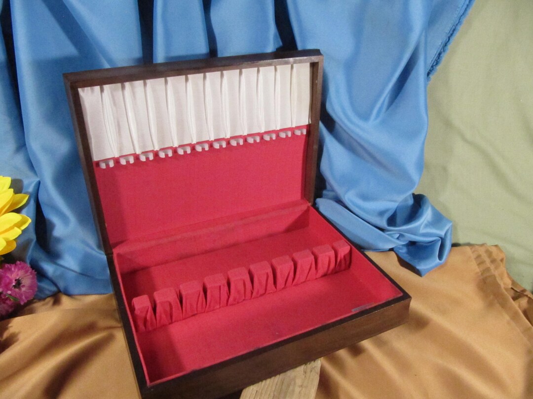 Antique Silverware Box Solid Wood Silverware Chest Flatware - Etsy