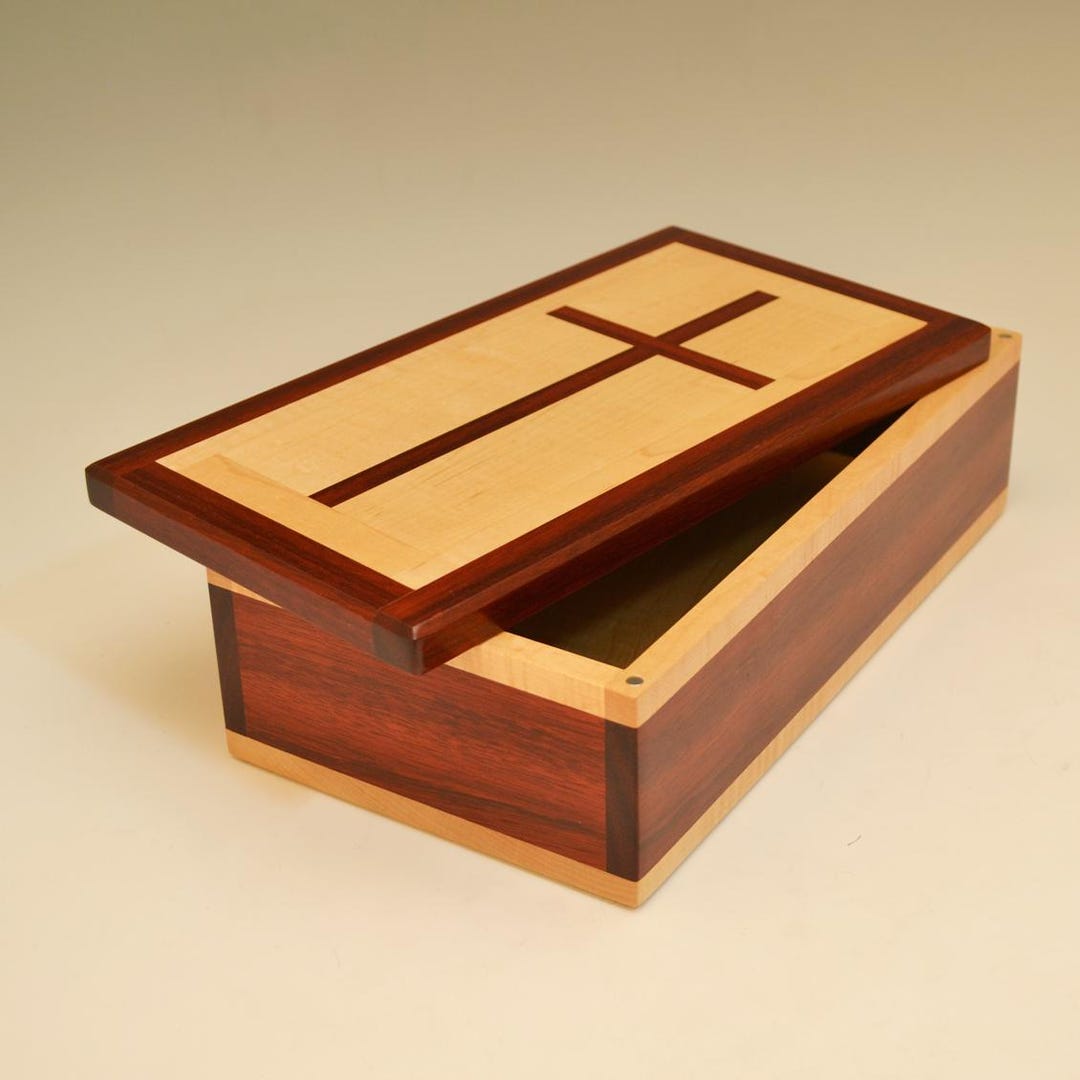 Wooden Magnetic Box - Bloodwood & Maple Large Cross Box - Etsy