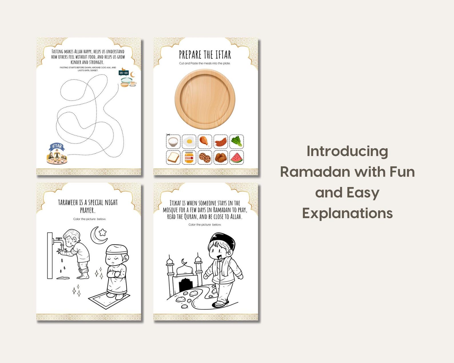 Ramadan Activity Book for Kids Islamic Worksheets Printables Ramadan ...