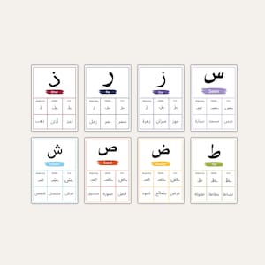 Arabic Alphabet Flashcards Kids Islamic Educational Arabic Letters ...