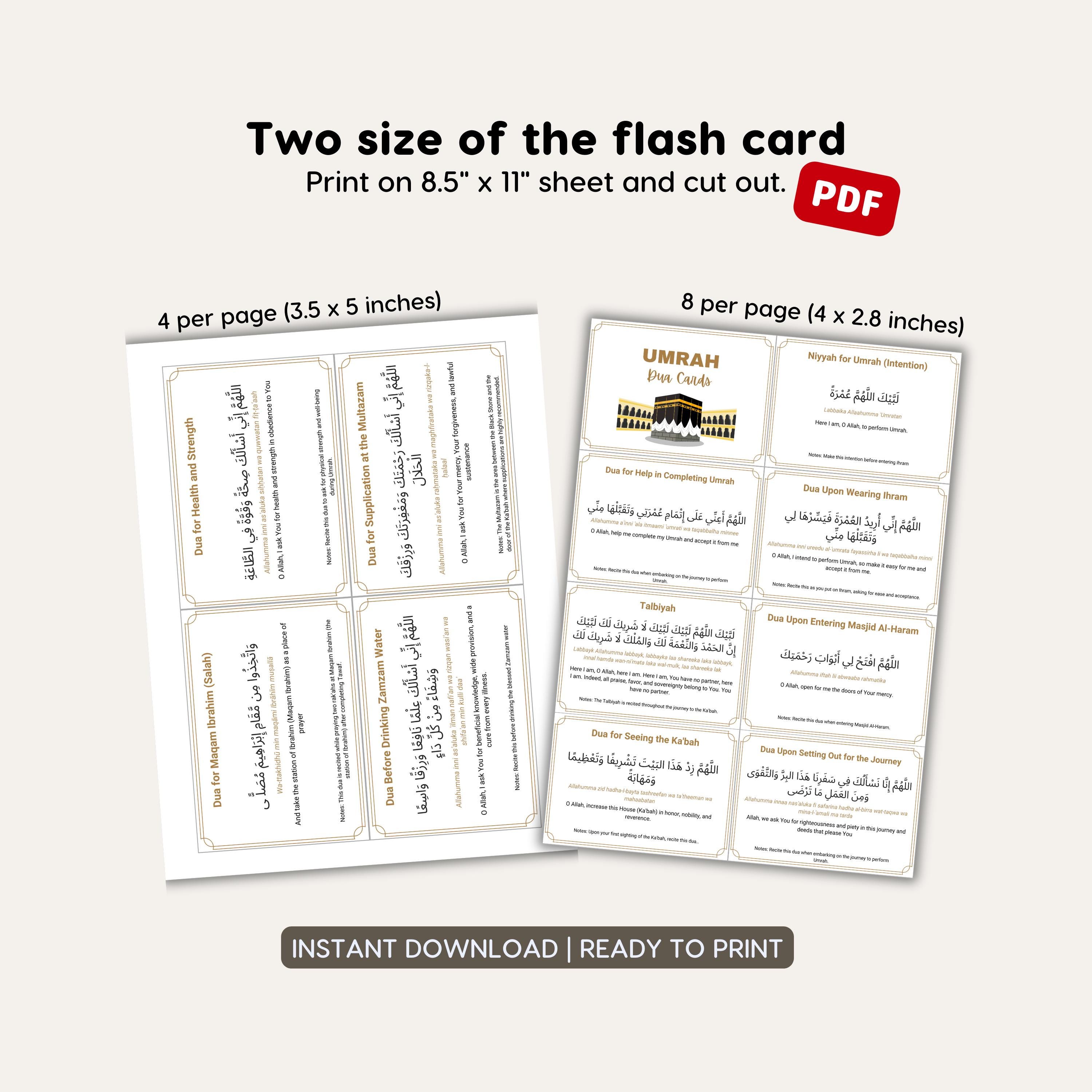 27 Umrah Duas Flashcards Learning Dua Umrah Cards Printables ...