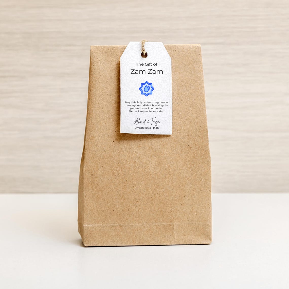 Personalized Zam Zam Water Gift Tag: Umrah & Hajj Mubarak (digital ...