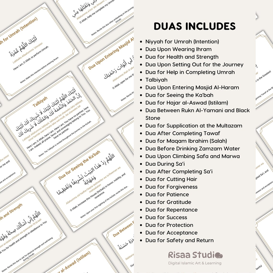 27 Umrah Duas Flashcards Learning Dua Umrah Cards Printables ...