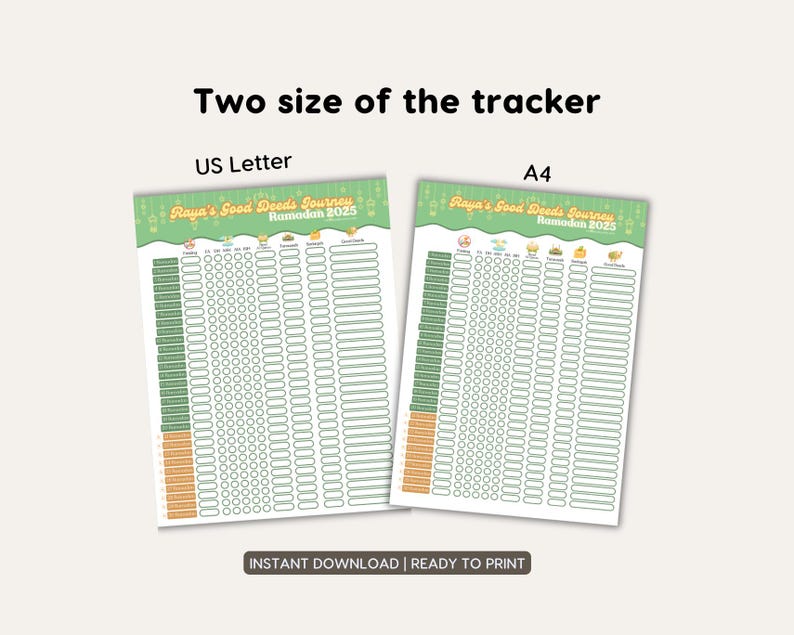 Ramadan 2025 Tracker for Kids Good Deeds Chart Islamic Activity Planner ...