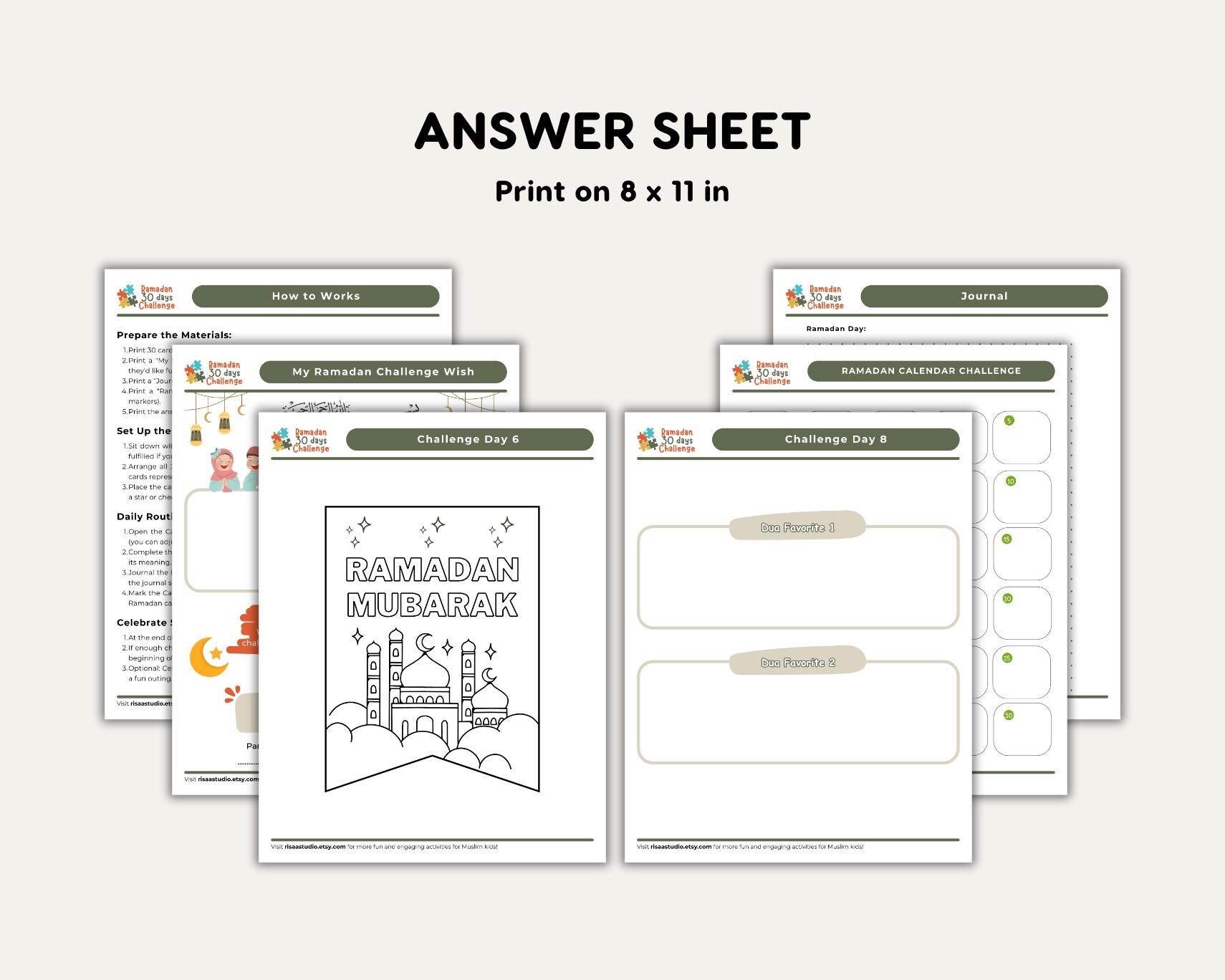 Ramadan Kids Activity Pack Ramadan Calendar Challenge Ramadan Planner ...