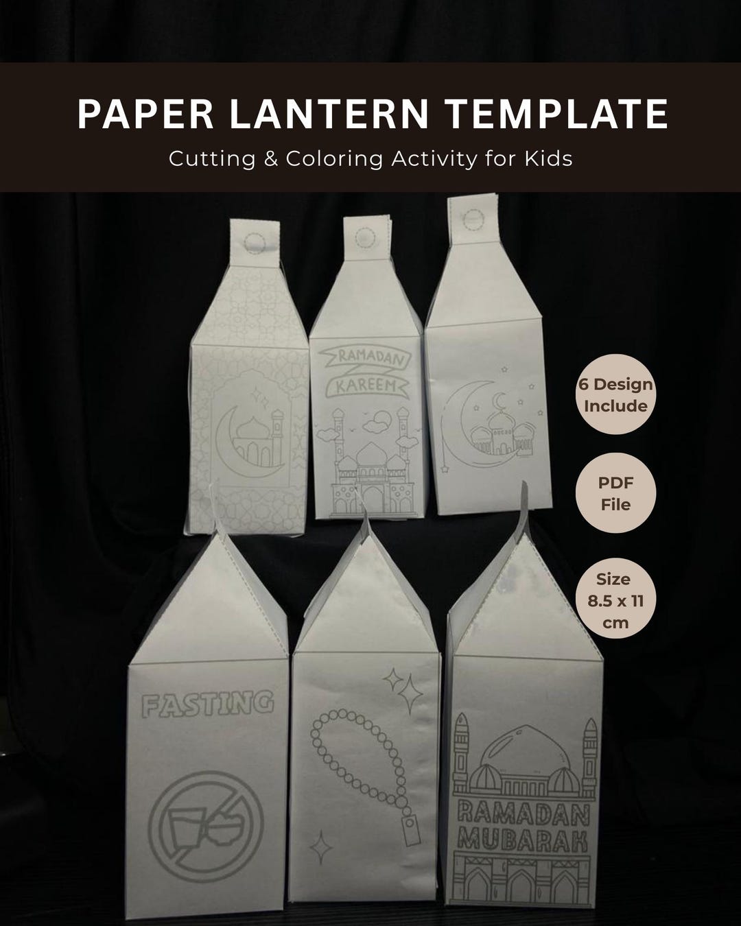 Ramadan Lantern Printable: DIY Coloring Craft for Kids (islamic ...