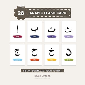 Arabic Alphabet Flashcards: Kid's Learning Printable (digital Download ...
