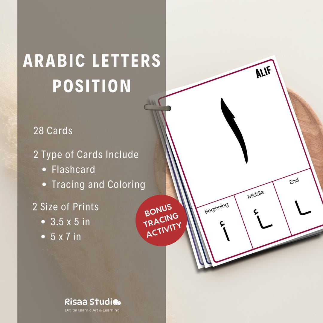 Arabic Alphabet Flashcards Kids Islamic Educational Arabic Letters ...
