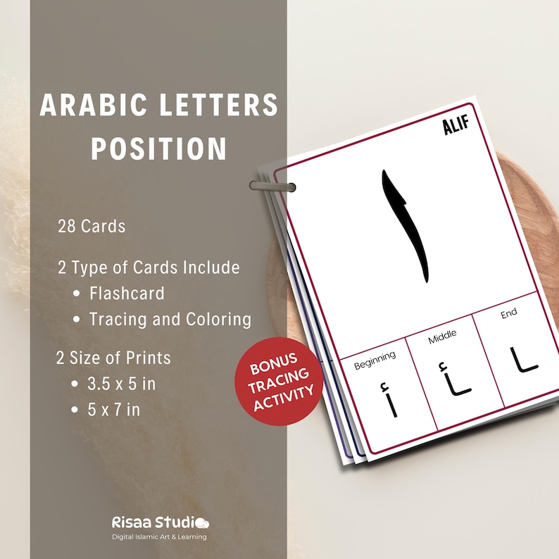 Arabic Alphabet Flashcards Kids Islamic Educational Arabic Letters ...