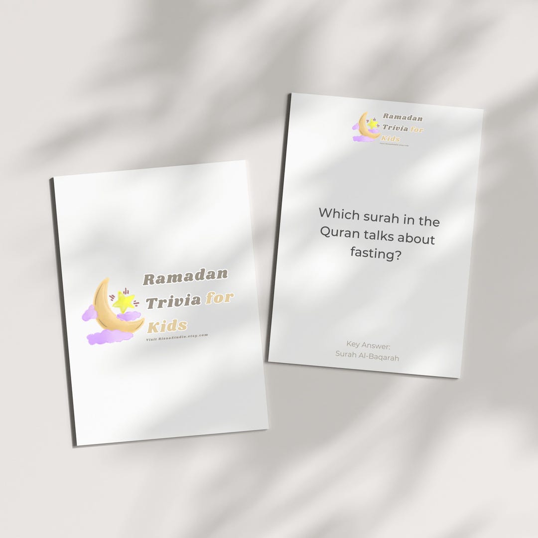 Ramadan Game Trivia Cards Ramadhan Activity for Kids and Adults Muslim ...