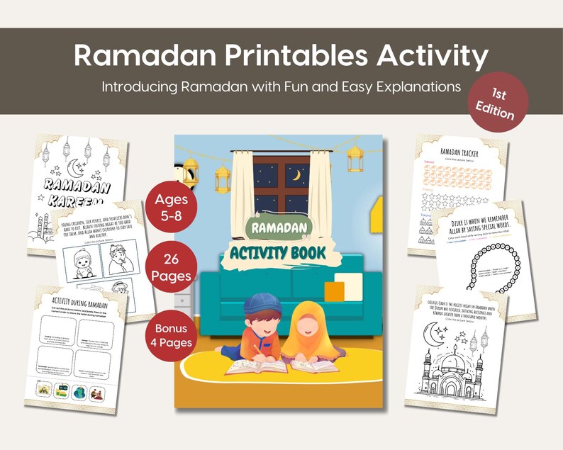 Ramadan Activity Book for Kids: Islamic Learning Printables (digital ...