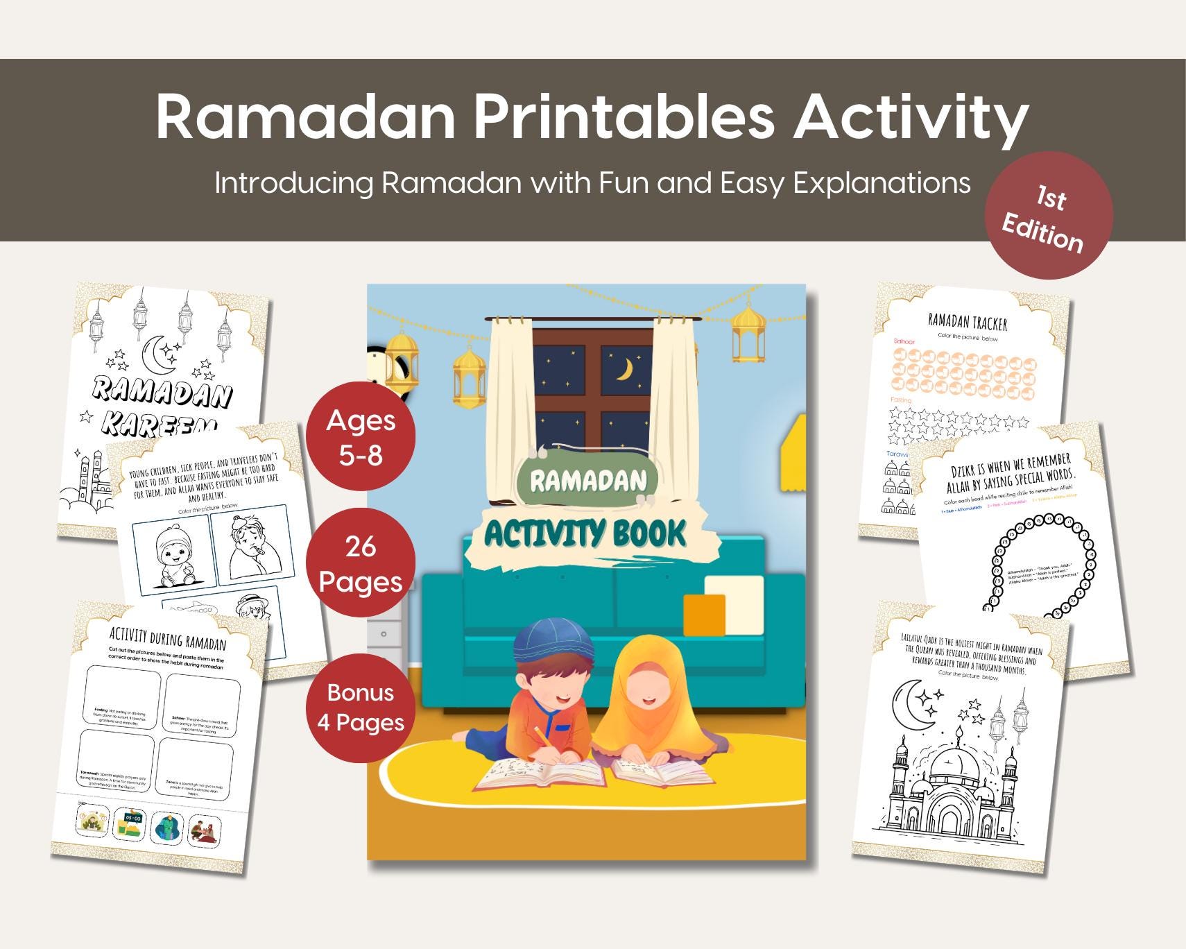 Ramadan Activity Book for Kids Islamic Worksheets Printables Ramadan ...